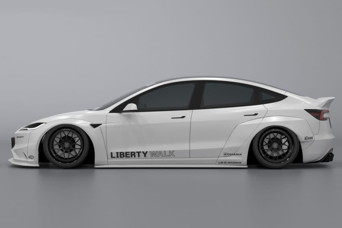 Tesla Model 3 heftig uitgebouwd door Liberty Walk - AutoWeek
