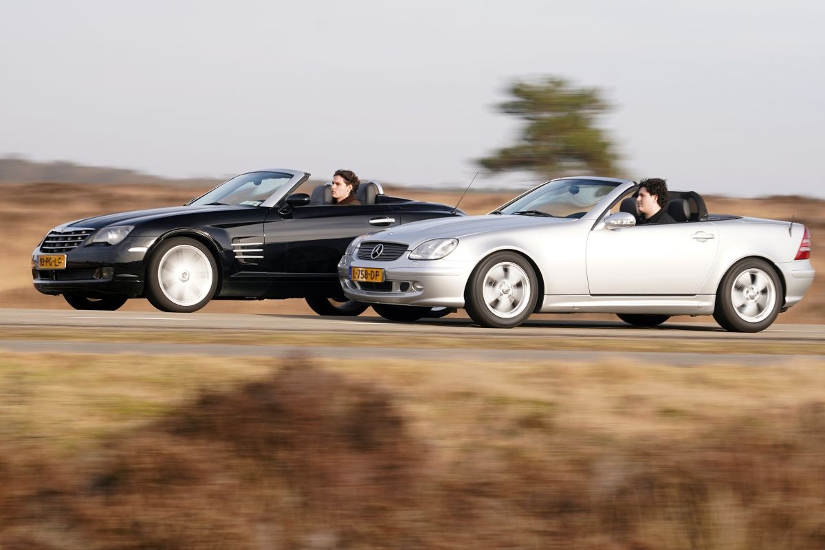 Mercedes SLK vs Chrysler Crossfire Vergelijkende test