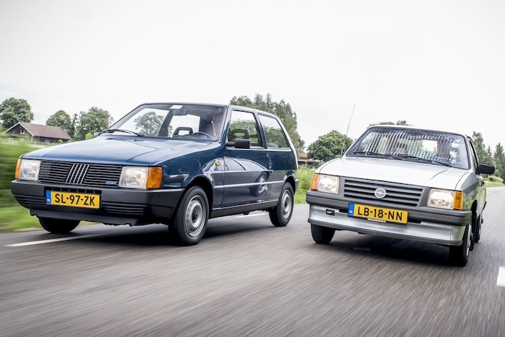 Fiat Uno vs. Opel Corsa, basisversies uit de jaren 80 Vergelijkende